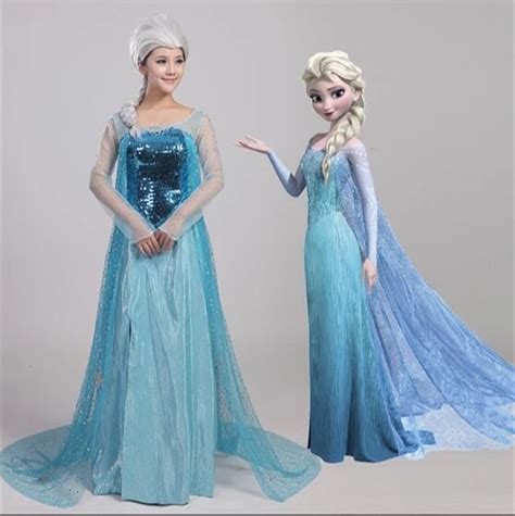 Snow Queen Elsa Cosplay Costume Fancy Dress Adult Princess Elsa Dress Carnival Halloween