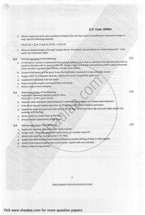 Digital Electronics B Sc IT Information Technology Semester FYBSc I T Question