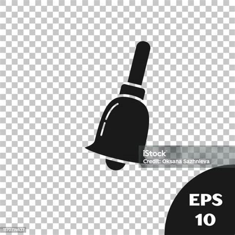 투명 한 배경에 격리 된 검은 울림 벨 아이콘입니다 알람 기호 서비스 벨 핸드 벨 기호 알림 기호입니다 벡터 일러스트레이션 기민에 대한 스톡 벡터 아트 및 기타 이미지