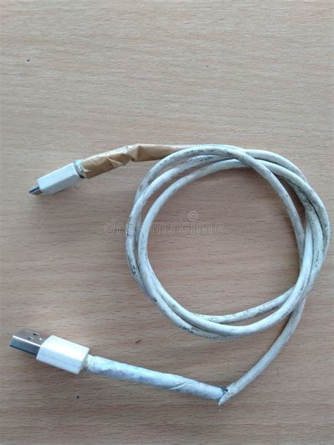 Old White Broken Usb Cable Stock Photo Image Of Broken 206713734