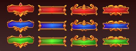 Medieval Game Frames Or Buttons Menu Elements 16263133 Vector Art At