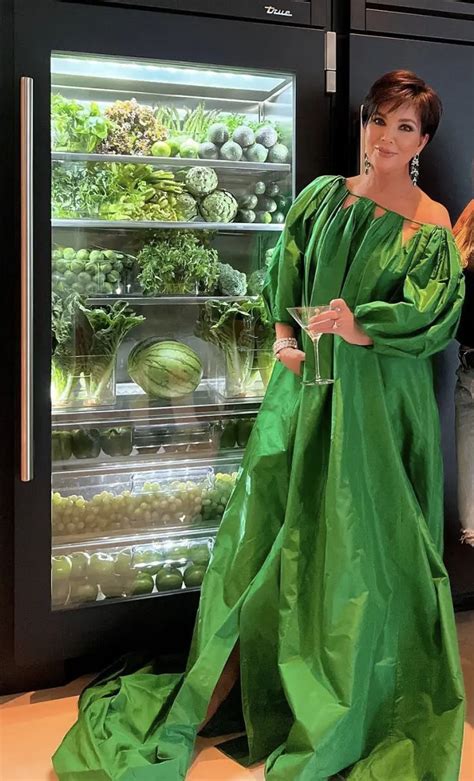 Kris Jenner Green Statement Gown Oversized Dress