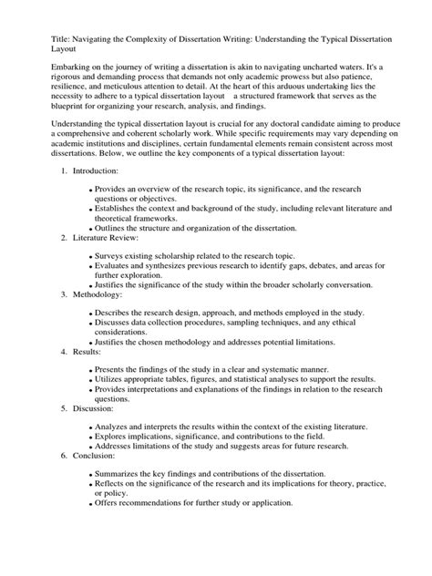 Typical Dissertation Layout Pdf Thesis Methodology