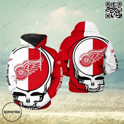 Detroit Red Wings Grateful Dead 3d Printed Limited Edition 3d Hoodie