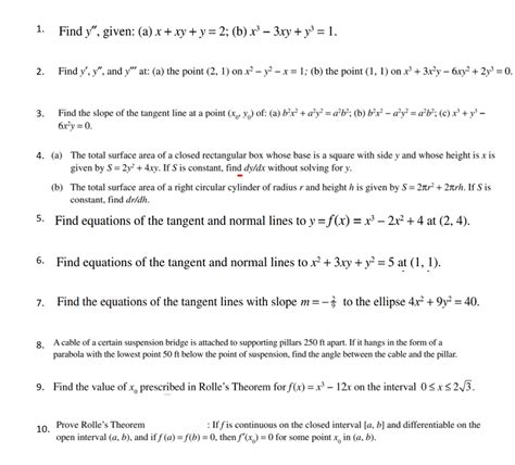 Solved Find Y ﻿given A X Xy Y 2 B X3 3xy Y3 1 Find