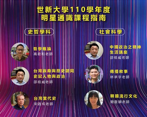 世新通識課也有米其林指南 20堂明星級課程名單揭曉
