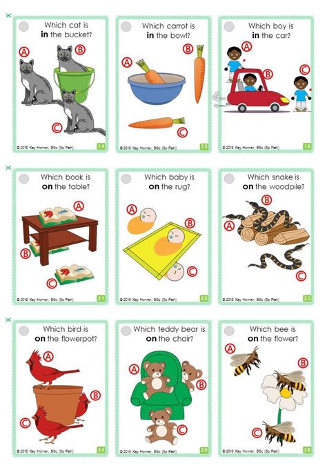 Spatial Prepositions ~ 72 Cards With Visuals Basic Concepts 4 Slp Sped