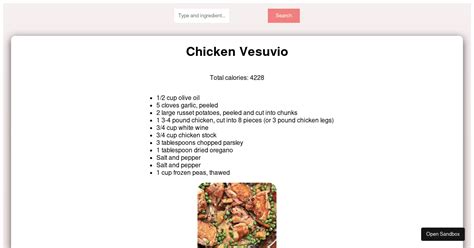 Recipe App Codesandbox