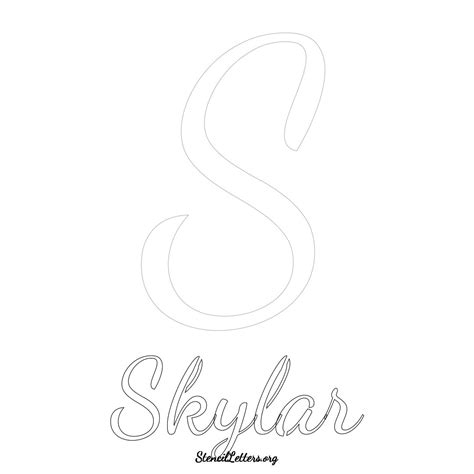 Skylar Free Printable Name Stencils With 6 Unique Typography Styles And Lettering Bridges