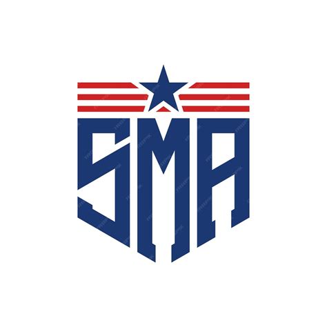Premium Vector Patriotic Sma Logo With Star And American Flag Straps