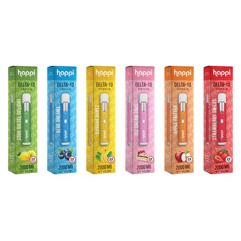 Happi Delta 10 Thc Disposable Vape 2ml 8 Flavors Distro21