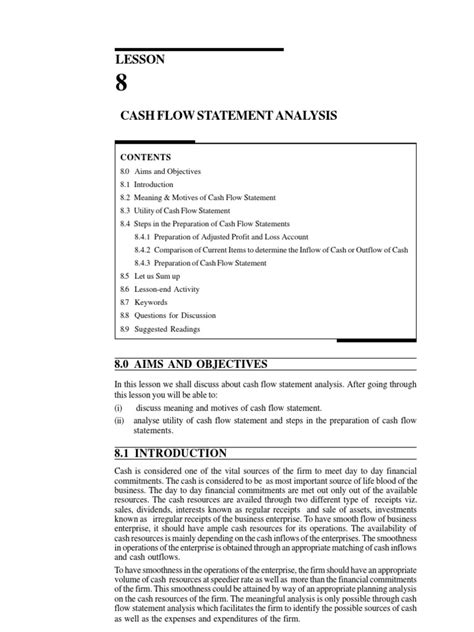 Cash Flow Statement Analysis Guide Pdf Cash Flow Statement Debits