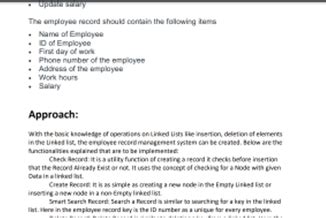 Solved Data Structures Project Employee Record Management Chegg