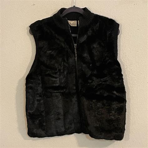 Kathy Ford Jackets And Coats Vest Faux Fur Knit Kathy Lee Poshmark