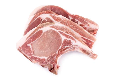 Chuleta De Cerdo Fresca Sobre Fondo Blanco Foto Premium