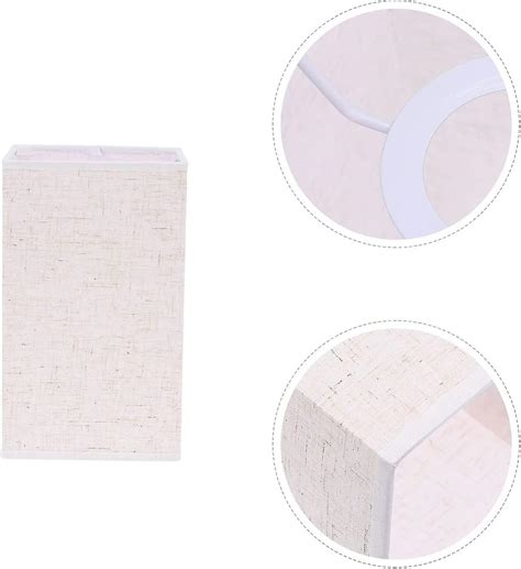 Lampshade Fabric Light Cover White Linen Lamp Shade Rectangular Fabric