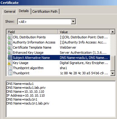 Generating SAN SSL Certs For CDOT Using 2008 AD CS