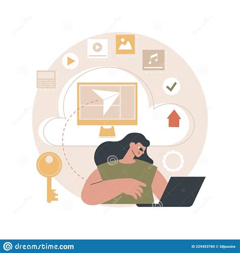 Secure File Sharing Abstract Concept Vector Illustration Stock Vector Illustration Of Scene