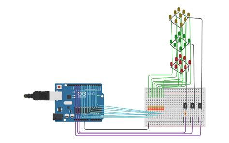 Circuit Design Luces Tinkercad