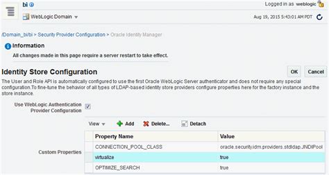 Enabling High Availability Of The Default Embedded Oracle Weblogic Server Ldap Identity Store