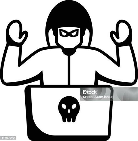 스팸 및 사이버 범죄 개념 노트북 화면의 두개골 및 크로스 본 벡터 아이콘 디자인 화이트 칼라 범죄 기호 컴퓨터 범죄 표지판 보안 차단기 스톡 일러스트레이션 구별하기 힘든에