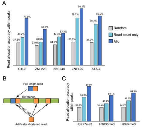 A Accuracy Of Multi Mapped Read Assignment Within Peaks For Selected Download Scientific