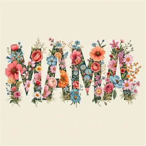 Floral Mama Png Mama Flower Png Groovy Mama Graphic Digital