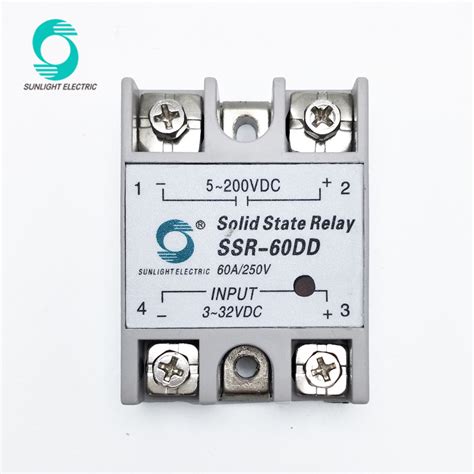 Worldsunlight SSR 60dd 60A Input 3 32VDC Output 5 200VDC DC DC SSR Solid State Relay China 60A