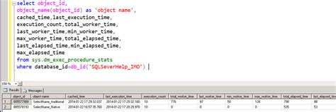 a z of in memory oltp usage of sys dm exec query stats and sys dm exec procedure stats help