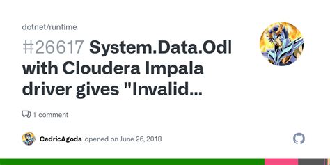 System Data Odbc With Cloudera Impala Driver Gives Invalid Connection