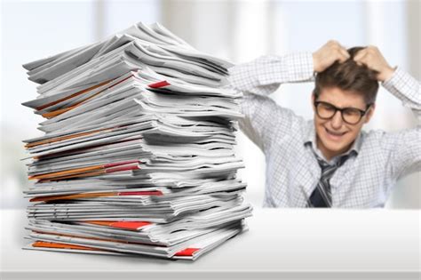 Premium Photo Stack File Folders With Documents On The Desk