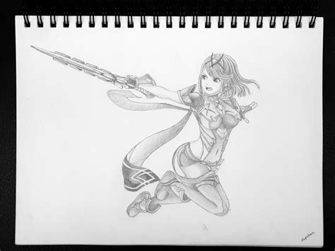 I Drew An Smashbros Inspired Pyra Scrolller