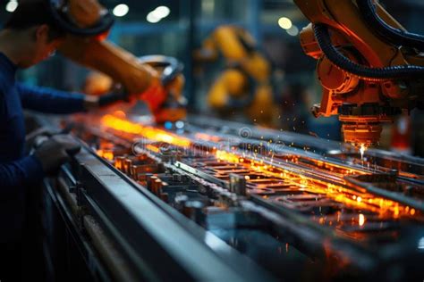 Robotic Arm In A Smart Factory Stock Illustration Illustration Of Closeup Production 287765863