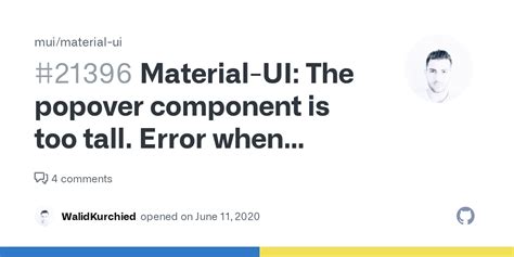 Material Ui The Popover Component Is Too Tall Error When Using Menu Component · Issue 21396