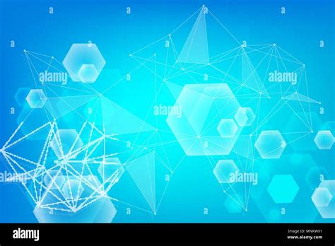 Hexagonal Abstract Background Big Data Visualization Global Network Connection Medical