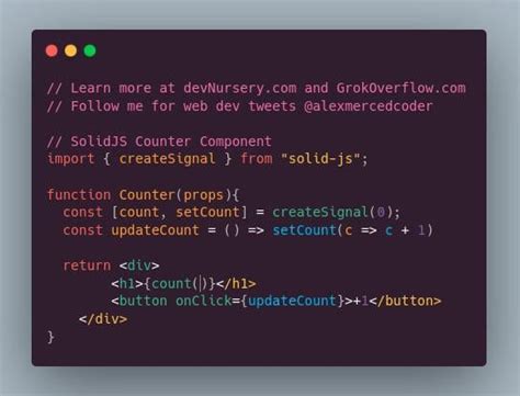 How To Write A Counter Component In Reactsveltevuesolidjsangular Rlearnjavascript