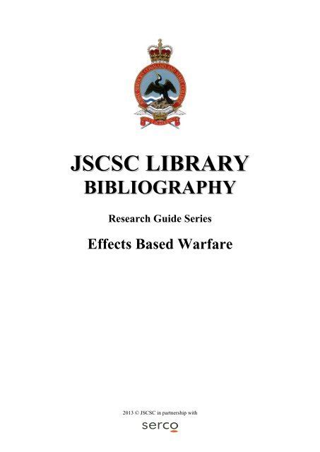 Effect Based Warfare Defence Academy Of The United Kingdom