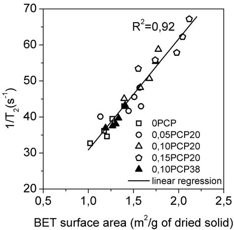 Comparison Between The Relaxation Rates 1t 2 And The Bet Surface Download Scientific