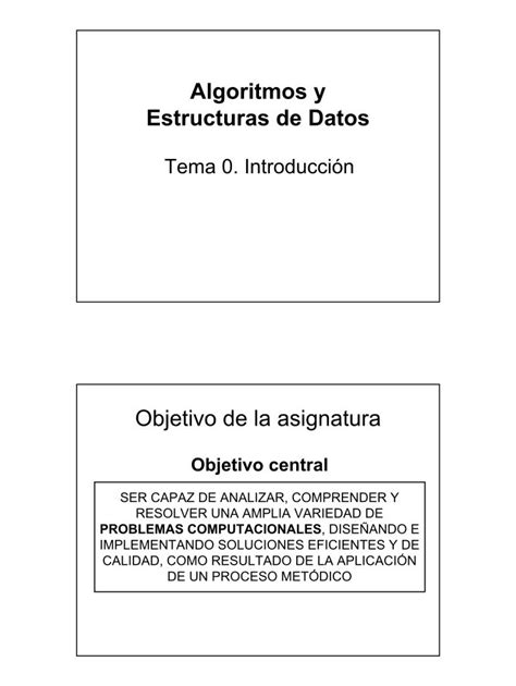Pdf De Programación Tema 0 Introducción Algoritmos Y Estructuras De Datos