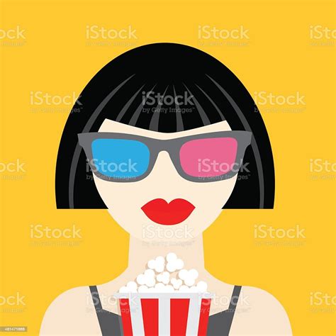 3 D 안경 커요 팝콘을 들고 돌아옵니다 Brunet 영화 무대예술 블랙힐스 정장용 평편 2015년에 대한 스톡 벡터 아트 및 기타 이미지 2015년 Premiere
