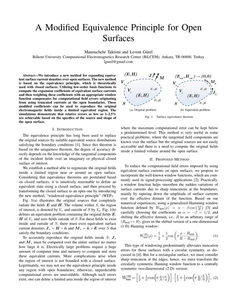Pdf A Modified Equivalence Principle For Open Surfaces