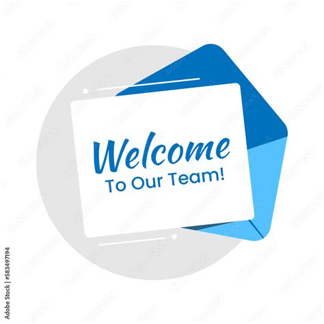Welcome To Our Team Greeting Card Template On The Open Envelope