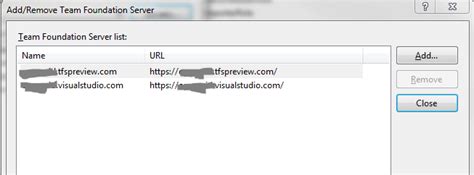 How Do I Remove Tfspreview From My Tfs Server List Stack Overflow