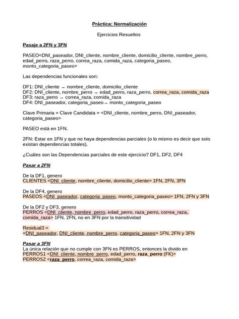 Bd Normalizacion Ejercicio Resuelto Paseadores 2fny3fn 2023 Pdf