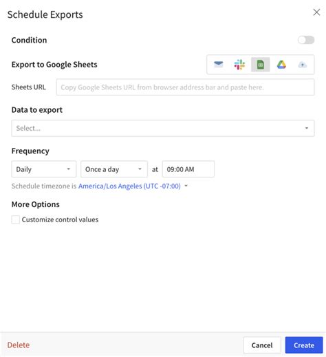 Export To Google Sheets