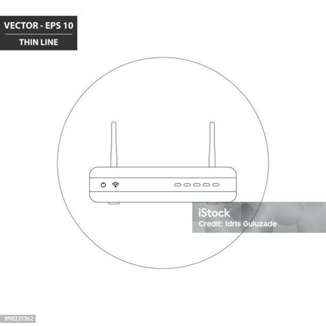 Router Wifi Modem Ikon Garis Tipis Datar Ilustrasi Stok Unduh Gambar Sekarang Aplikasi