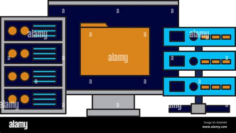 Computer Folder Database Server Stock Vector Image Art Alamy