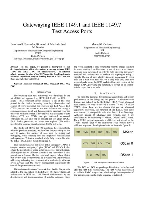 Pdf Gatewaying Ieee 11491 And Ieee 11497 Test Access Ports