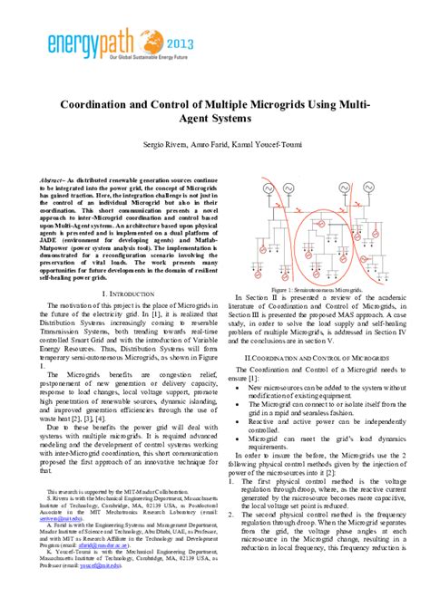 Pdf Coordination And Control Of Multiple Microgrids Using Multi Agent Systems Amro M Farid