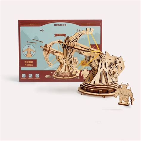 Rokr Diy Конструктор деревянный Тяжелый осадный арбалет Свободные стрелы 3 Боевой рог Воина